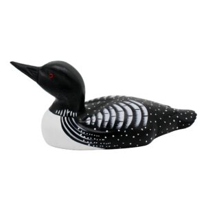 cvhomedeco. primitives hand engraving and painted wood loon farmhouse figurine decorative accent, 10-1/4 inch