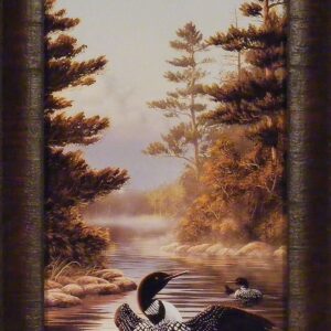 Flapping Wings by Rick Kelley 13x23 Loons Lake Birds Framed Art Print Wall Décor Picture