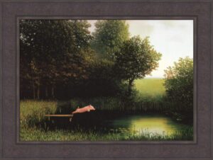 diving pig by michael sowa 24x33 kohler's when pigs fly humorous fantasy framed print art picture