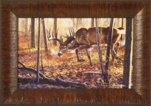 hot on the trail by cynthie fisher 11x15 deer buck framed art print wall décor picture