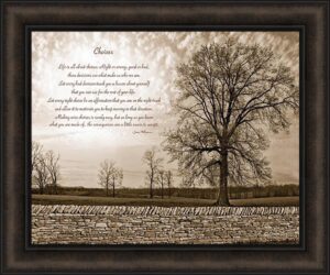 home cabin décor choices by susie boyer 20x24 tree rocks sepia james williamson quote inspirational motivational framed art print picture