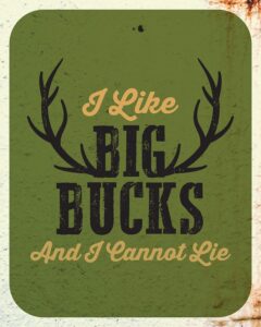 govivo i like big bucks and i cannot lie - wall decor art print with a green background - 8x10 unframed artwork printed on photograph paper