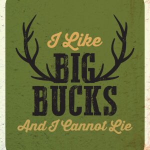 Govivo I Like Big Bucks And I Cannot Lie - Wall Decor Art Print with a green background - 8x10 unframed artwork printed on photograph paper