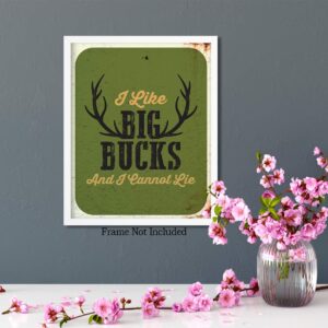 Govivo I Like Big Bucks And I Cannot Lie - Wall Decor Art Print with a green background - 8x10 unframed artwork printed on photograph paper