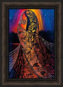 stardust by betty albert 16x22 native american indian woman night sky colorful framed art print wall décor picture