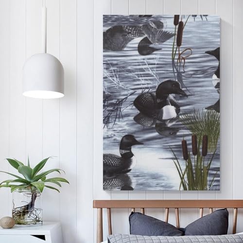 Loons Duck Aesthetic Canvas Wall Art Painting Gallery Wall Decor Picture for Bedroom Living Room Bathroom 08x12inch(20x30cm)