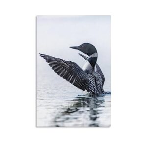 loon bird wings beautiful canvas poster bedroom decor sports landscape office room decor gift,canvas poster wall art decor print picture paintings for living room bedroom decoration 8x12inchs(20x30cm)