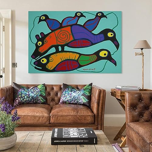 Norval Morrisseau Prints Loon Spirits Transforming Poster Picture Print Canvas Poster Wall Paint Art Posters Decor Modern Home Artworks Gift Idea 12x18inch(30x45cm)