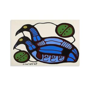 norval morrisseau prints blue loons poster canvas art poster and wall art picture print modern family bedroom decor posters 16x24inch(40x60cm)