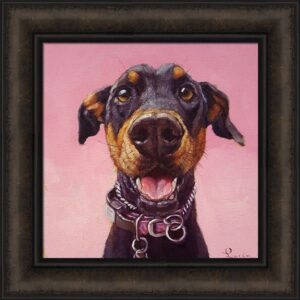 follow your nose 12 by lucia heffernan 16x16 doberman pincher dog dogs humorous framed art print wall décor picture