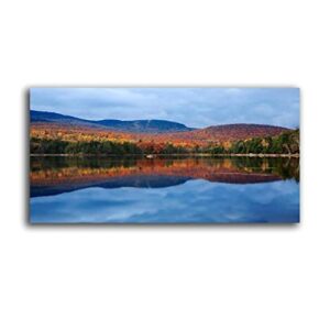 framed canvas wall art print on canvas loon lake pictures posters artwork for living room bedroom ready to hang wall decor 20x40