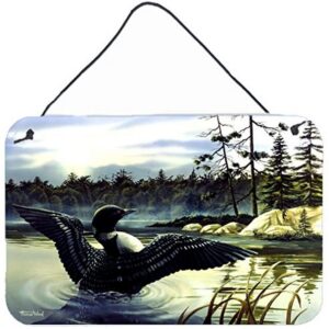 caroline's treasures ptw2059ds812 loon country wall or door hanging prints aluminum metal sign kitchen wall bar bathroom plaque home decor, 8x12, multicolor