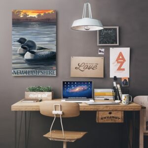 Lantern Press New Hampshire, Common Loon, (24x36 Wrapped Canvas, Wall Decor, Artwork)