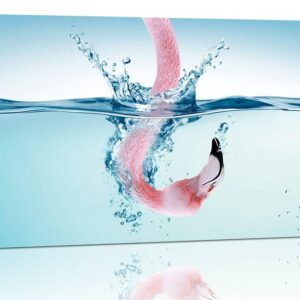 Purple Verbena Art Flamingo in Water Pictures Wall Art Pink Flamingos Animal Canvas Prints Artwork Painting for Home Living Room Bedroom Bathroom Walls Decorations,12x16 inches Picture Frame