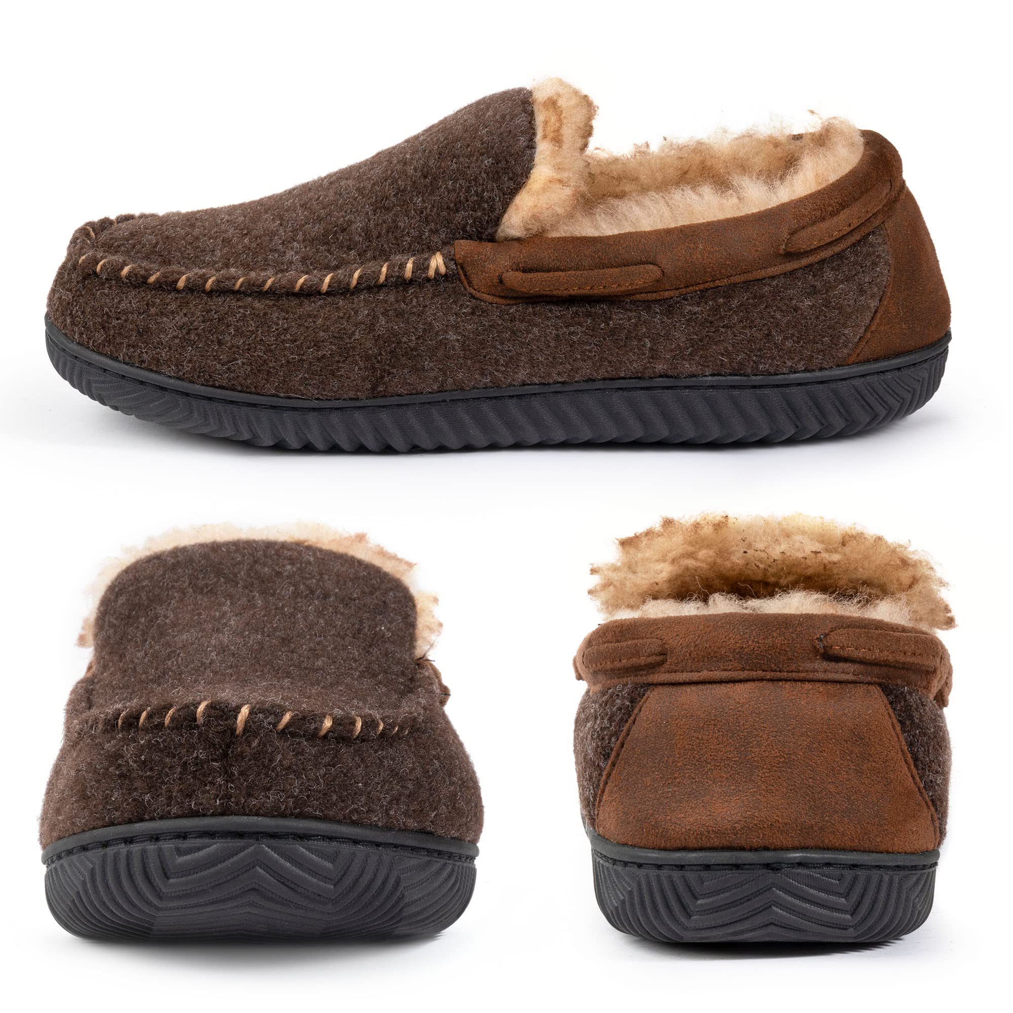 RockDove Men's Hearthfire Memory Foam Moc Slipper, Size 9 US Men, Mocha