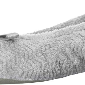 Isotoner Womens Moisture Wicking And Suede Sole For Comfort Slipper, Light Grey, 8-9 US