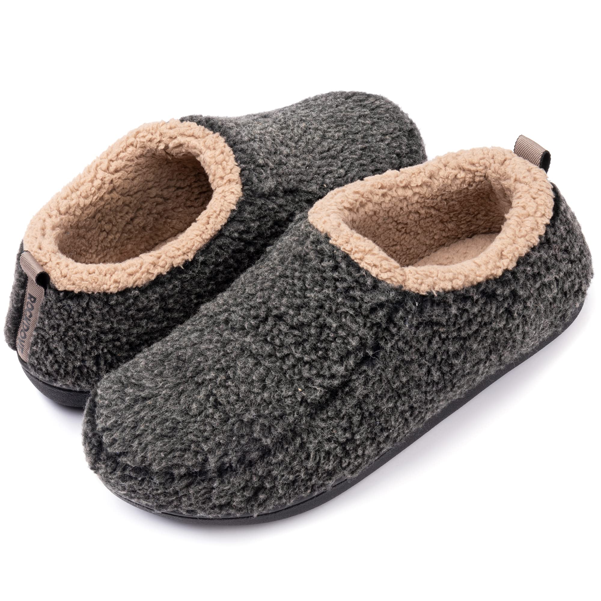 RockDove Men's Nomad Slipper with Memory Foam, Size 8-9 US Men, Black