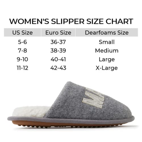 Dearfoams Women's Gifts for Mom Cute Cozy Mothers Day Mama Bear Slipper, Light Heather Grey, 9-10