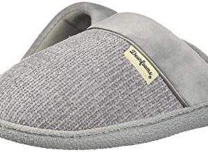 Dearfoams Women's Samantha Knit Closed Toe Scuff Slipper, Sleet, Large