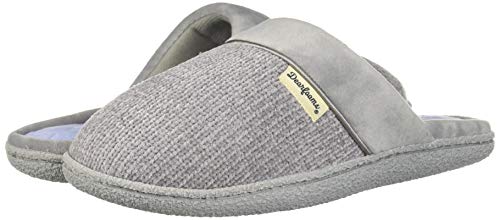 Dearfoams Women's Samantha Knit Closed Toe Scuff Slipper, Sleet, Large