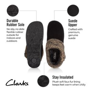 Clarks women's Knit Scuff Slipper, Black, 9 M US