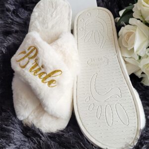 Cute Fluffy Slippers for Women - Sizes XS - XL (US 4-12) - Personalized Bridesmaid Slippers - Custom Gift for Her