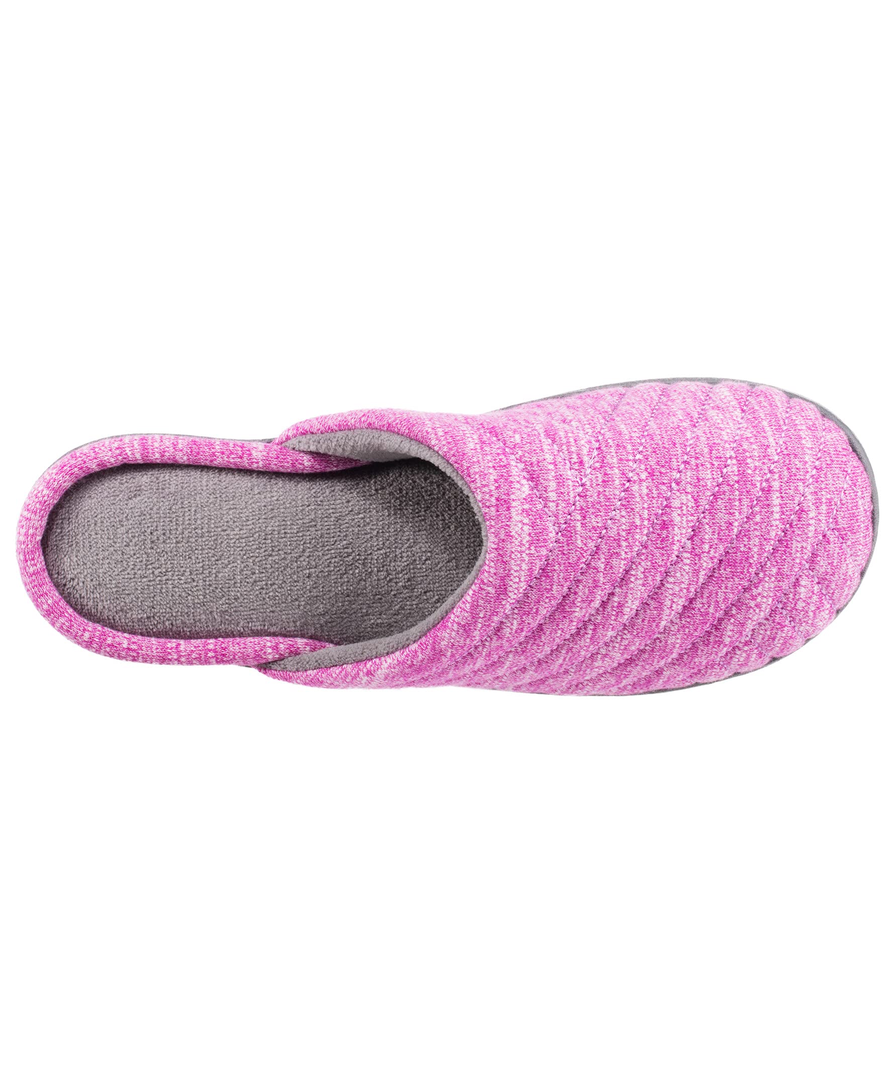 isotoner womens Andrea Space Knit Slide Slipper, Vividly Violet, 9.5-10 US