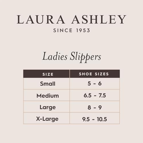 Laura Ashley Women's Spa Slip-On Rugged Scuff Slippers | Non-Slip House Slippers with Cushioned Insole for Ladies