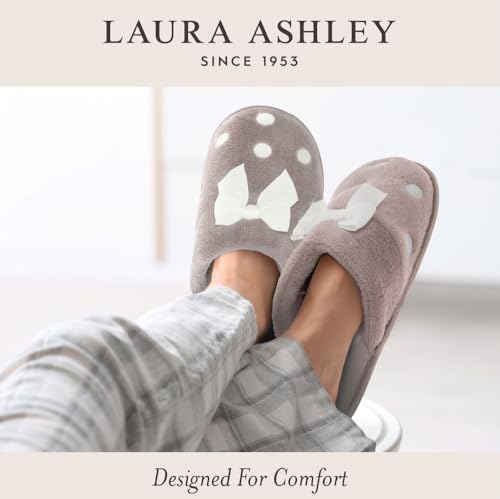 Laura Ashley Women's Spa Slip-On Rugged Scuff Slippers | Non-Slip House Slippers with Cushioned Insole for Ladies