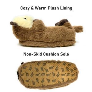 ooohyeah Otter Slippers for Women, Plush Cozy Warm Slippers, Funny Slippers with Grippers - size 9-10