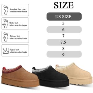 INPAKSA Women's Slippers Platform Mini Boots Short Ankle Boot Fur Fleece Lined Sneakers House slippers Anti-Slip Boot For Outdoor