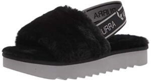 koolaburra by ugg women's fuzz'n ii slipper, black, 9 us