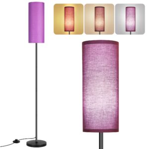 partphoner floor lamp for living room, modern standing lamps with lampshade, minimalist tall lamp with foot switch for living room, bedroom, kids room, office(bulb not included)