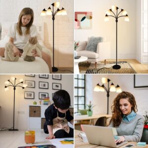 DINGLILIGHTING Floor Lamp Tall for Room: Flexible Gooseneck Floor Lamps Standing for Bedroom Home Office - Modern Floor Lights 5-Light