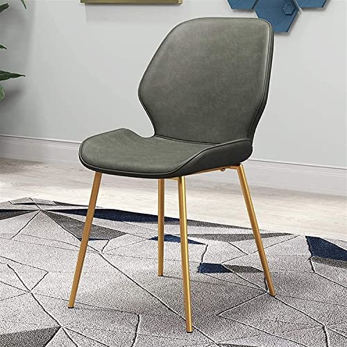 Chairs Modern Dining Chairs Set of 6 PU Leather High Back Padded Soft Seat Sturdy Metal Legs for Living Room Dining Chairs (Color:Dark Gray)