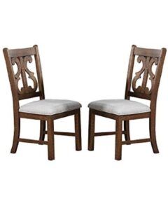 wycian boho high chair, boho chair 2pcs brown solid wood 20" l 23" w 39" h living room bedroom dining rooms garden patio recliner chair