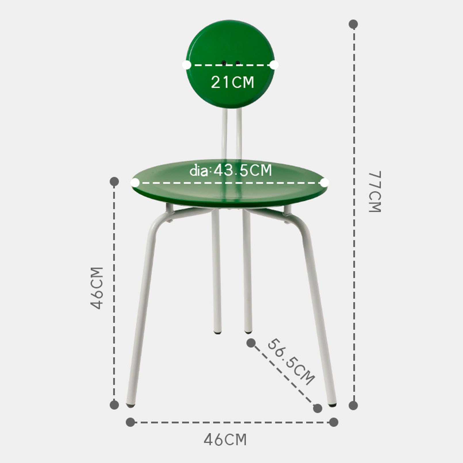 Dining Chairs Set of 2, Side Dining Room/Kitchen Chairs with Solid Wood Seat High Back, Cafe Restaurant Milk-Tea Shop Lounge Chair with Backrest and White Metal Legs