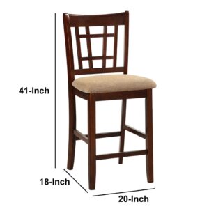 Wycian Sherpa Dining Chair, Chairs 24 Inch Seat Height 2PCS Brown Seat Height 24" Solid Wood 18" L 20" W 41" H Living Room Bedroom Dining Rooms