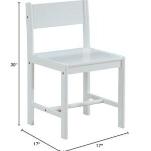 Wycian Patio Dining Chairs, Chair Seat 1PC White Solid Wood Capacity 300LB 17.00" L 17.00" W 30.00" H Living Room Bedroom Dining Rooms Garden Small Patio Chair