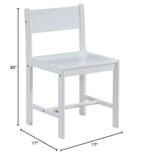 Wycian Patio Dining Chairs, Chair Seat 1PC White Solid Wood Capacity 300LB 17.00" L 17.00" W 30.00" H Living Room Bedroom Dining Rooms Garden Small Patio Chair