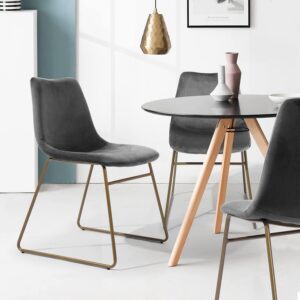 wood-it dining chairs set of 2, pre assembled bucket chair set velvet upholstered with gold legs mid century modern for dining room, kitchen, 20.1" w x 21.7" d x 31.5" h