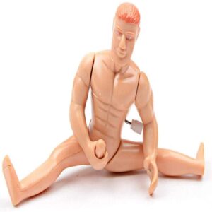 Creative Spoof Toys for Adults Novelty Wind Up Toys, Funny Masturbating Man Bachelor Party Novelty Toys, Flesh and Black 13.5 x 6 cm