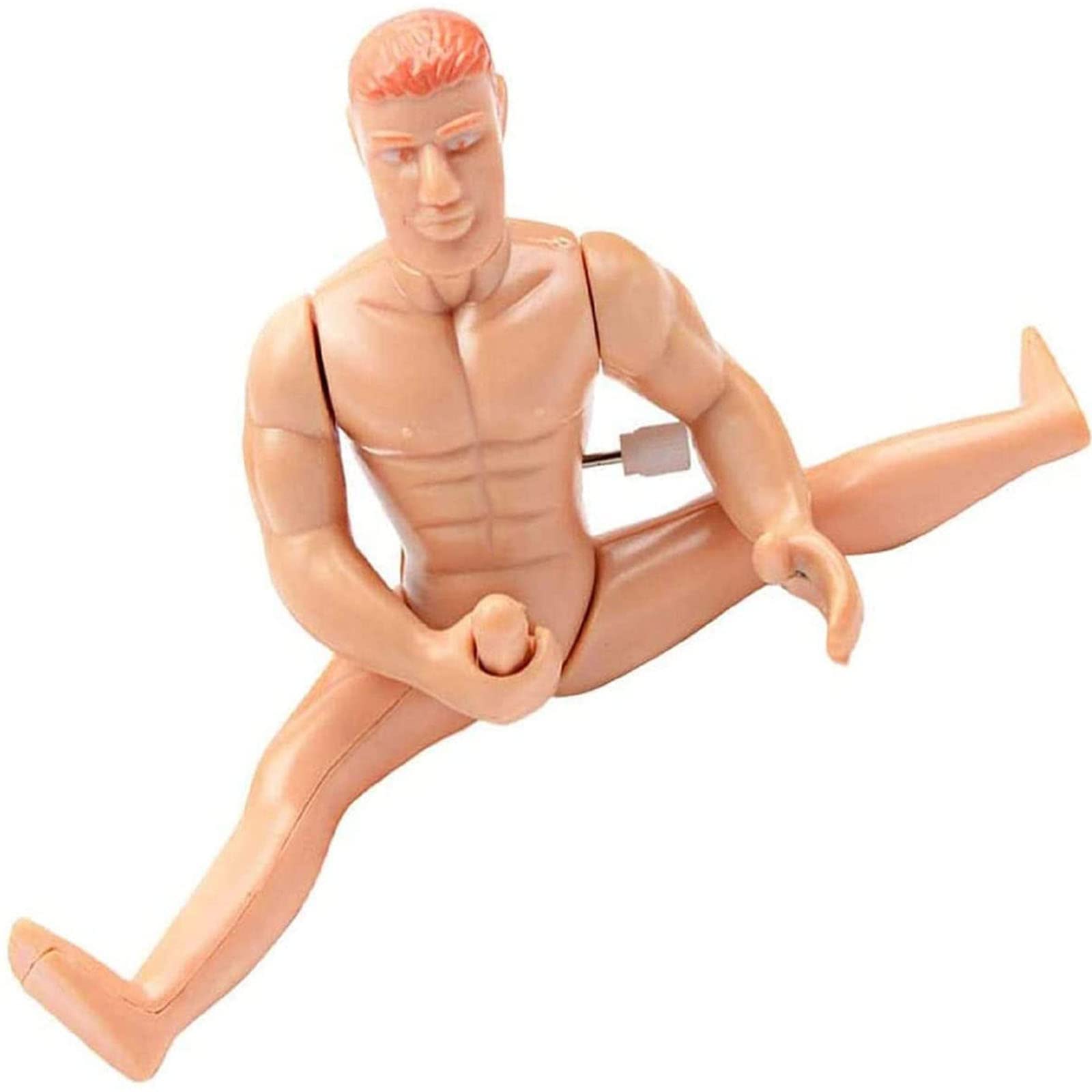 Creative Spoof Toys for Adults Novelty Wind Up Toys, Funny Masturbating Man Bachelor Party Novelty Toys, Flesh and Black 13.5 x 6 cm