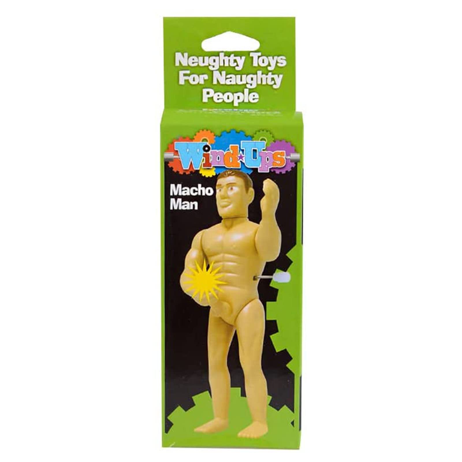 Creative Spoof Toys for Adults Novelty Wind Up Toys, Funny Masturbating Man Bachelor Party Novelty Toys, Flesh and Black 13.5 x 6 cm