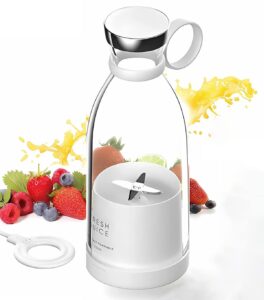 personal size blenders, portable blender, usb blender, smoothie mini blender, 350ml fresh juice blender for home, travel, office, gym (white)