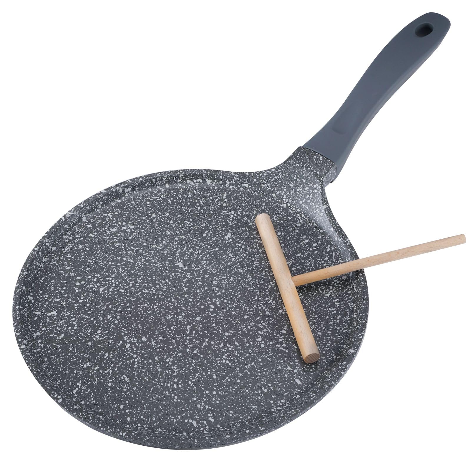 ACTIV CUISINE Crepes Pan, Non-Stick Pancake Skillet with Ceramic Coating for Easy Flipping and Delicious Results, PFOA-Free, Ashley Grey 11in/28cm