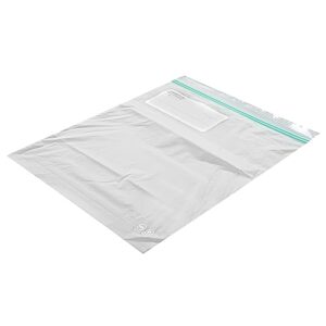 Restaurantware Bag Tek 2 Gallon Storage Zip Bags 25 Disposable Zipper Pouch Bags - Double Zipper Greaseproof Clear Plastic Zip Bags With Write-On-Label For Food Organization And Storage