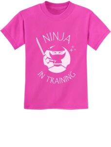 ninja in training kids shirt novelty gifts cool ninjas boys girls toddler shirts small pink