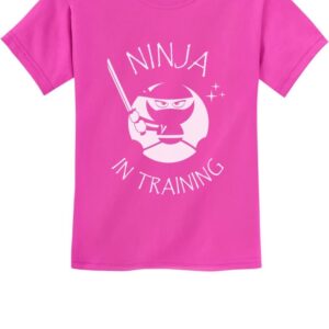 Ninja in Training Kids Shirt Novelty Gifts Cool Ninjas Boys Girls Toddler Shirts Small Pink