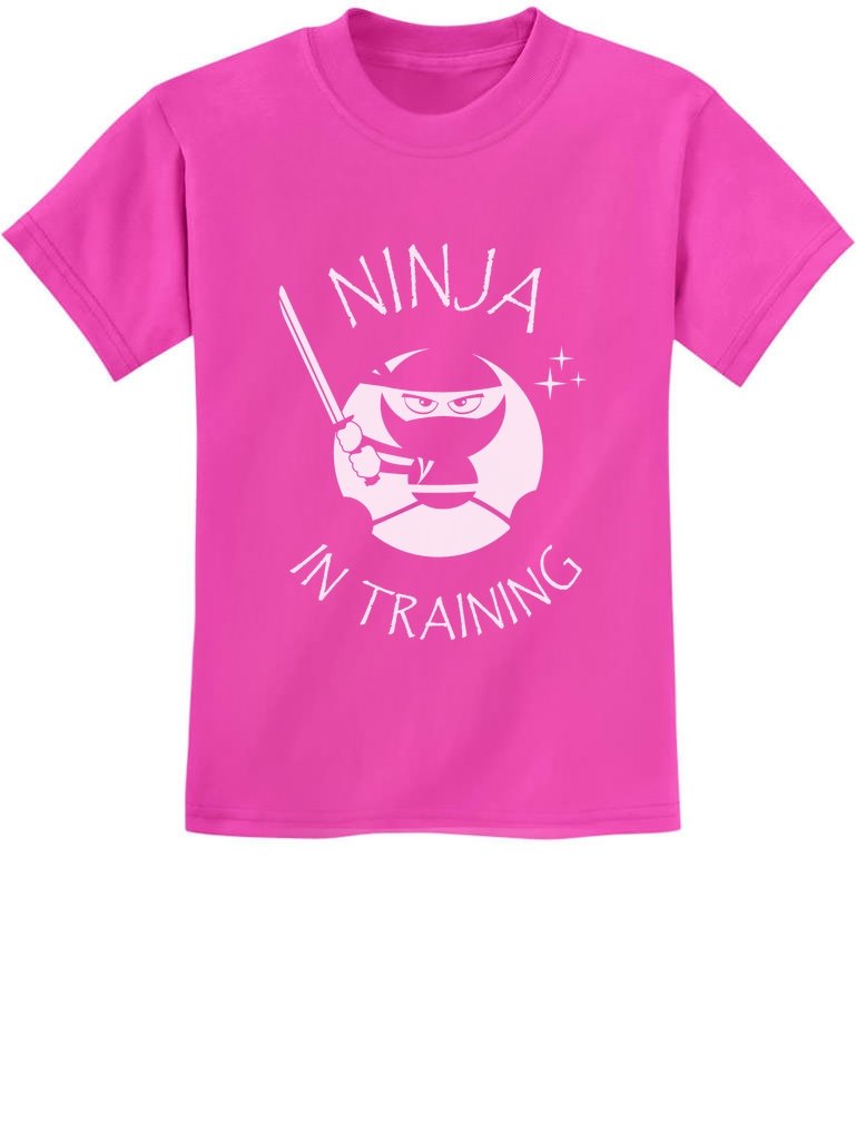 Ninja in Training Kids Shirt Novelty Gifts Cool Ninjas Boys Girls Toddler Shirts Small Pink